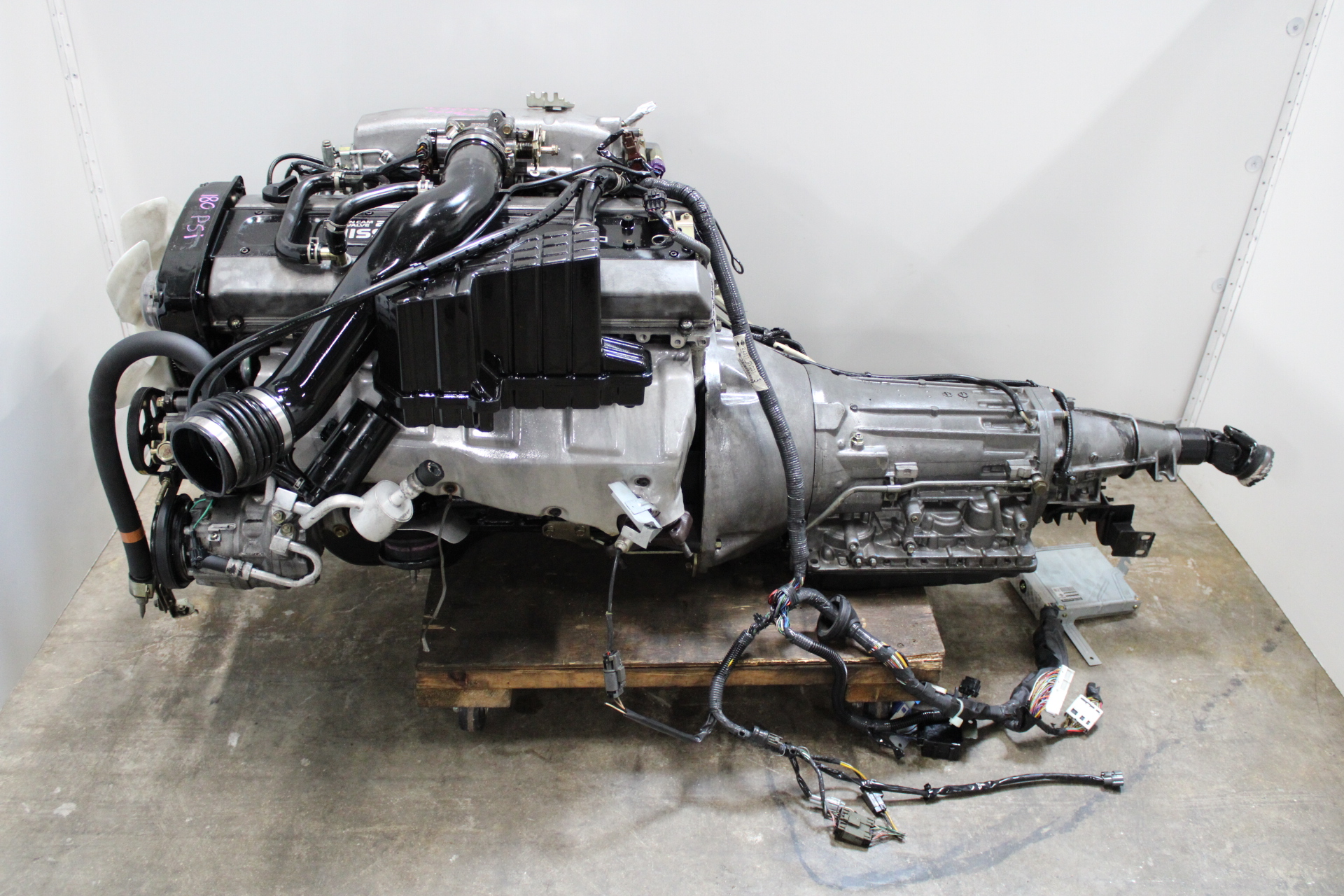 JDM RB25DE R33 NON TURBO ENGINE AND AUTOMATIC TRANSMISSION WITH WRING ...